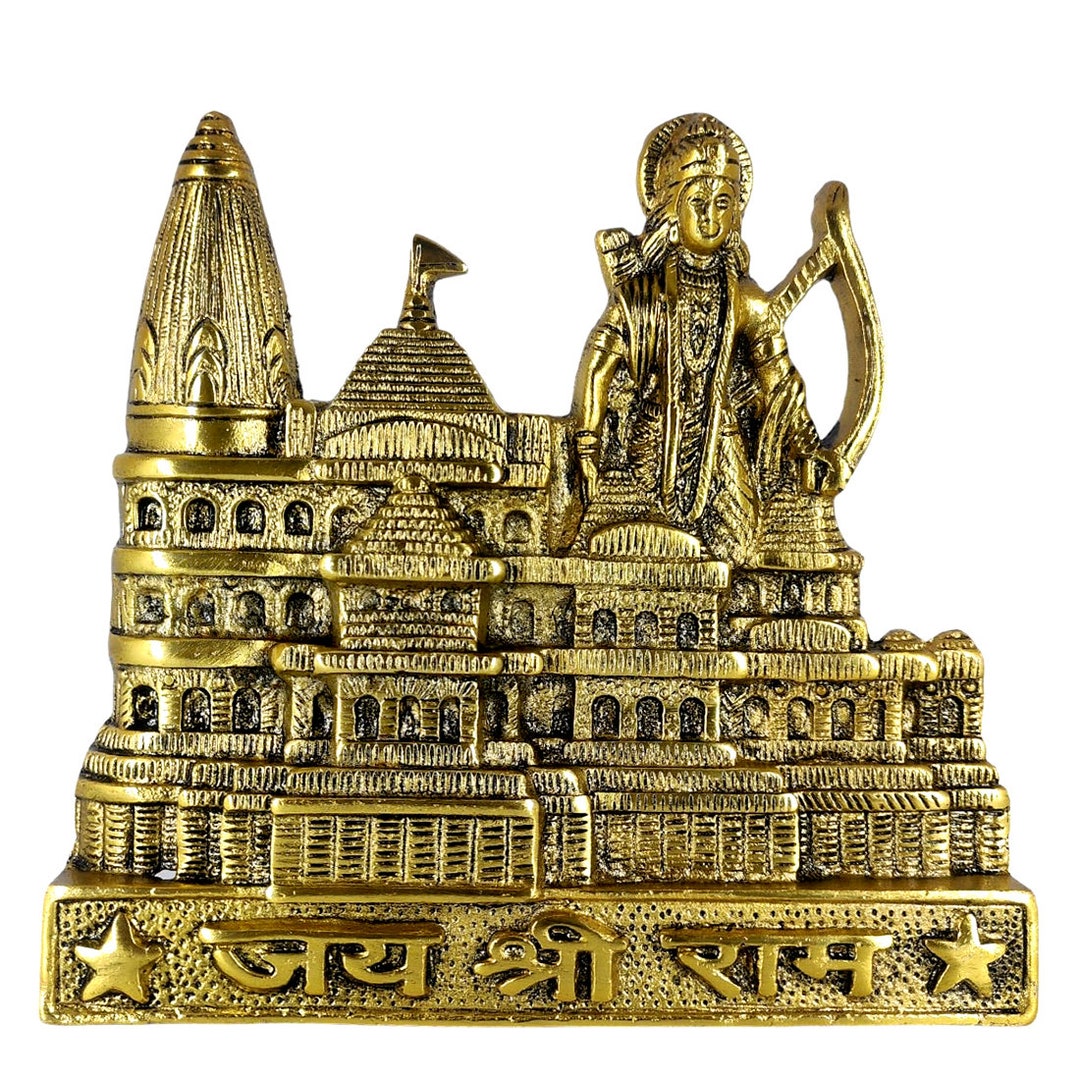 Golden Ram Mandir Statue Handcrafted Gold Temple for Home Decoration ...