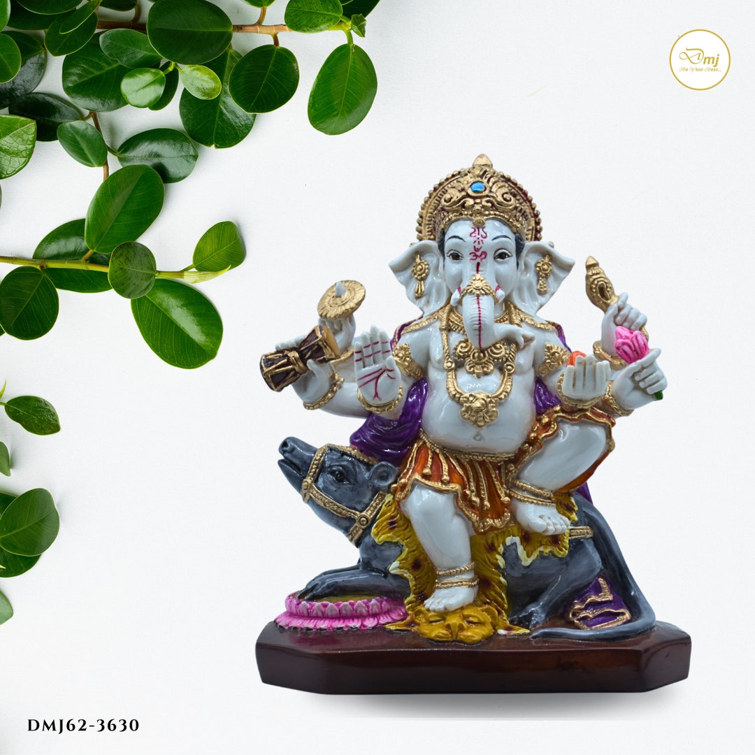 Resin Mushak Ganesh Big Elephant God Good Luck God Ganesh - Etsy