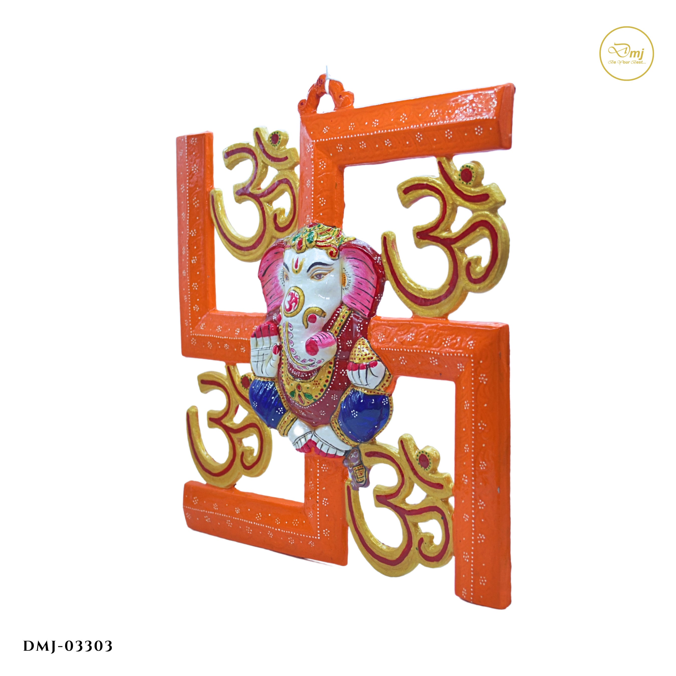 Om Swastik Ganesh Wall Hanging, Large Swastik With Ganesh & OM Wall ...