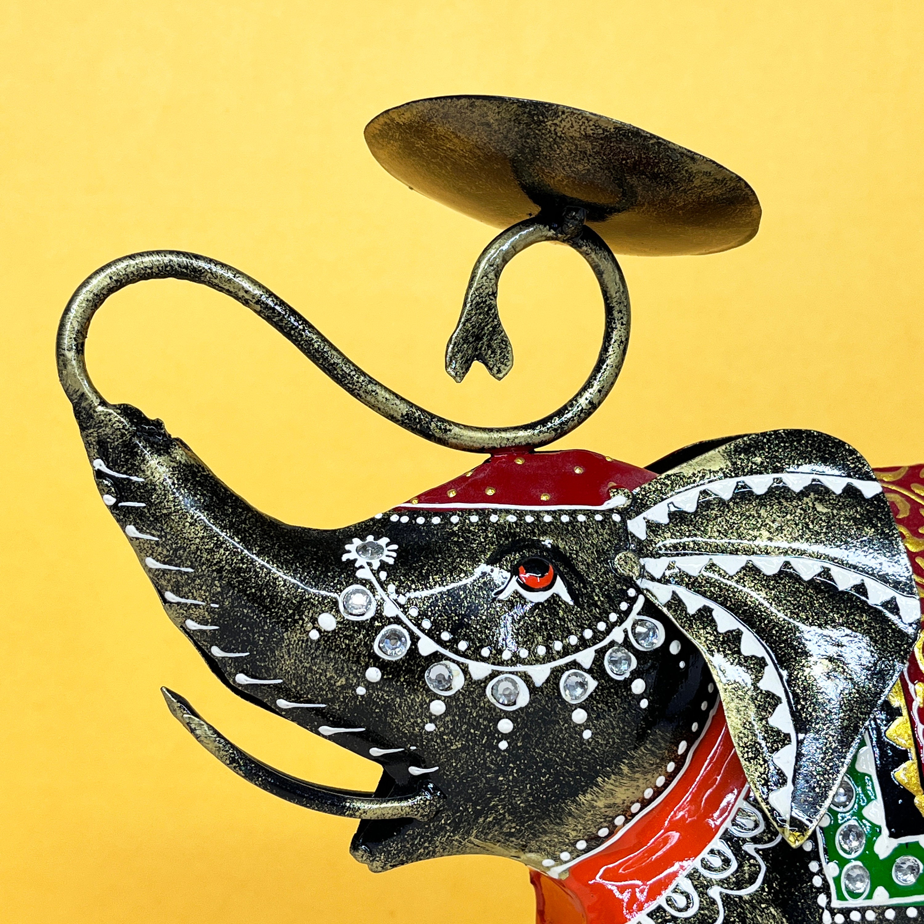 Handpainted Metal Elephant Statue, Indian Handicraft, Vintage Style - Etsy
