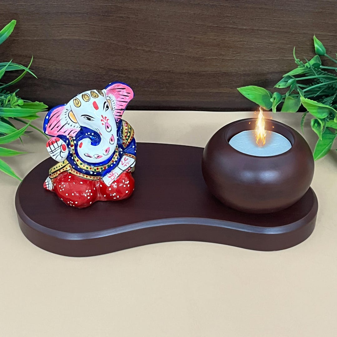 Handmade Ganesh Tealight Candle Holder, Temple Decor Gift - Etsy