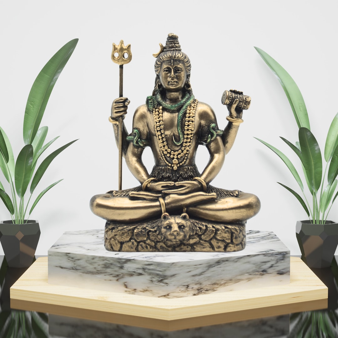 Copper Finish Mini Shiva Statue, Shiv Sculpture, Shiv Idol, Mahadev ...