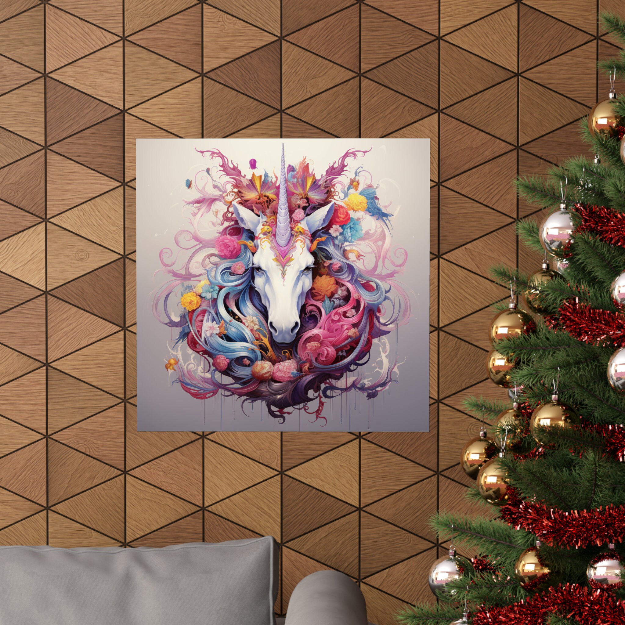 Colorful Magical Unicorn Kids Poster Wall Home Decor Matte Vertical ...