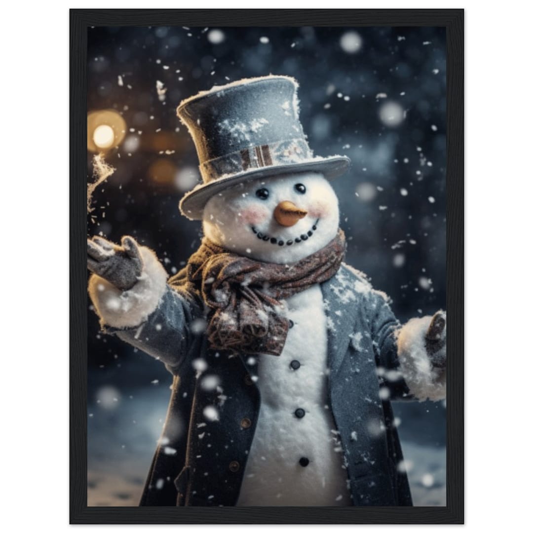 Christmas Snowman Wall Art - Premium Matte Paper Wooden Framed - Etsy