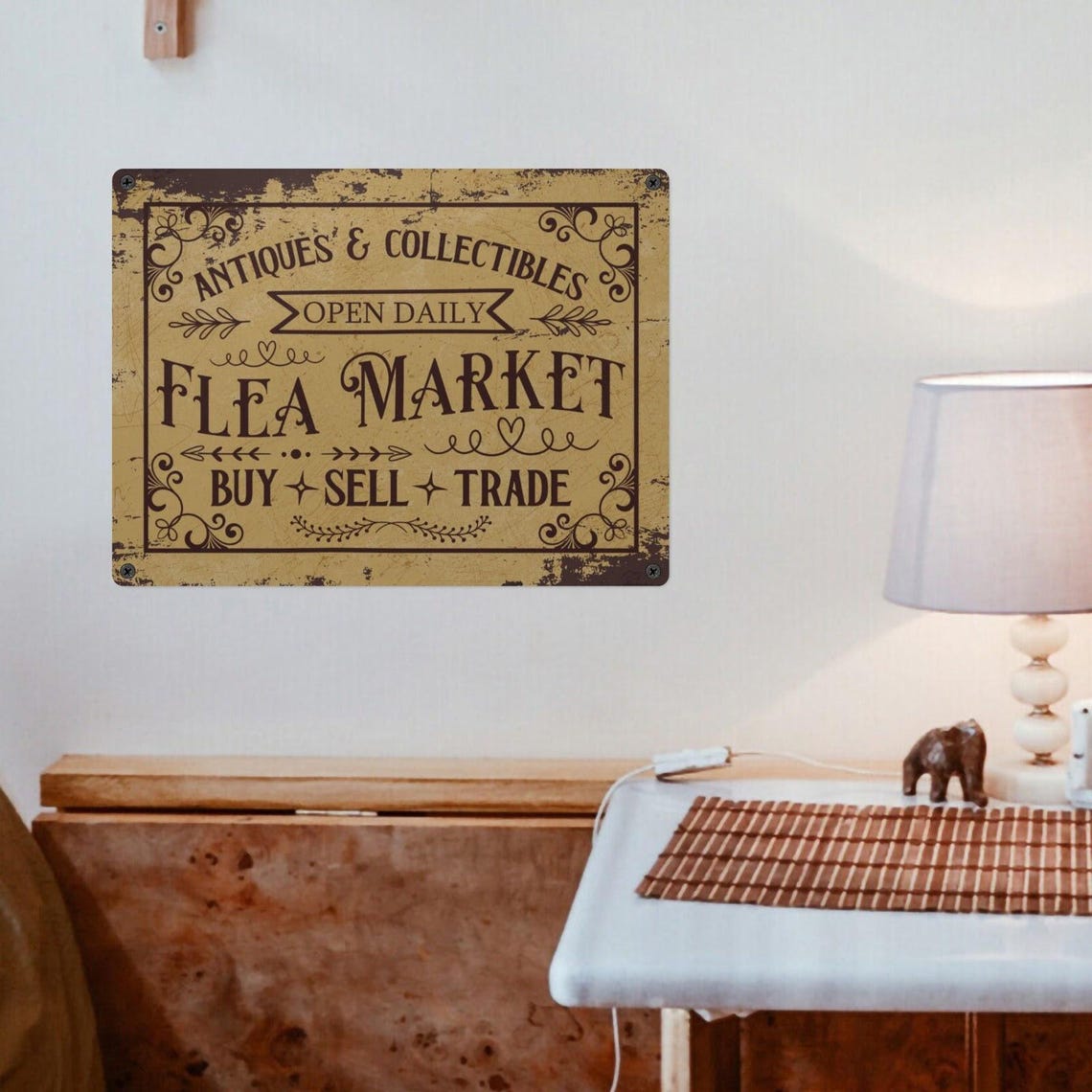 Vintage Style Flea Market Metal Tin Sign | Indoor/outdoor 16"x 12" - Etsy