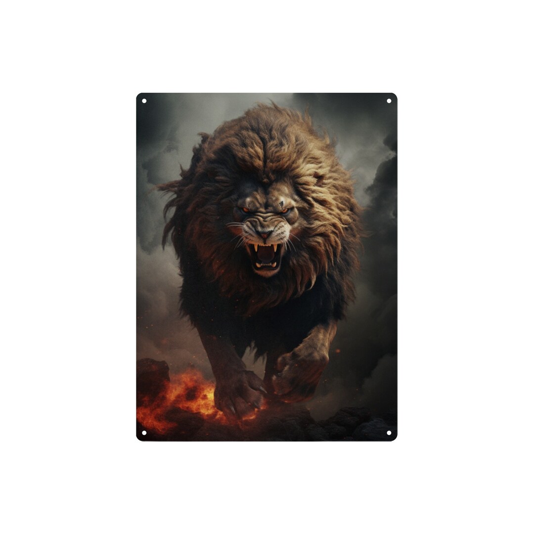 Metal Sign With Lion Home Decor Wall Art Indoor / Outdoor Sign Gift ...