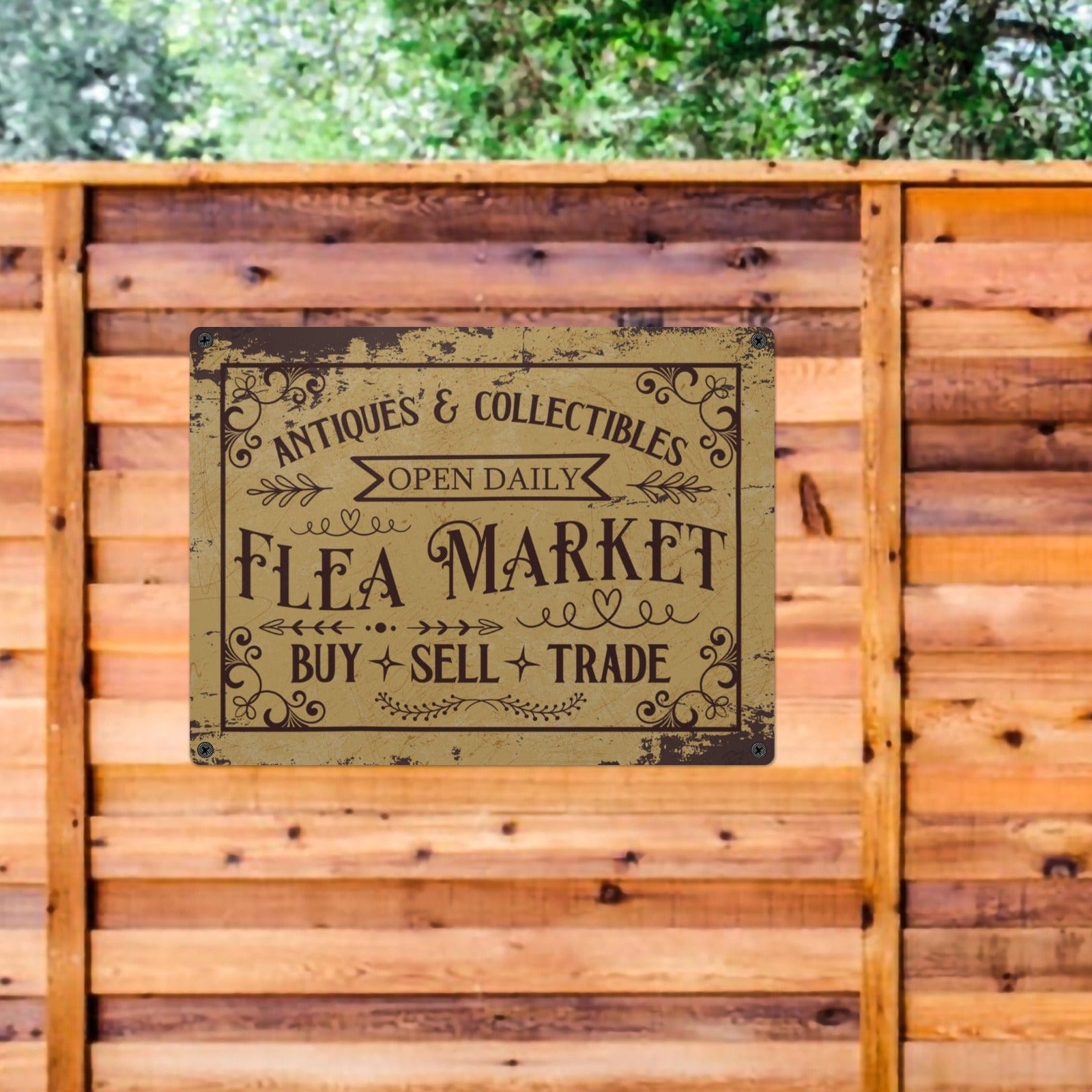 Vintage Style Flea Market Metal Tin Sign Indoor/outdoor - Etsy