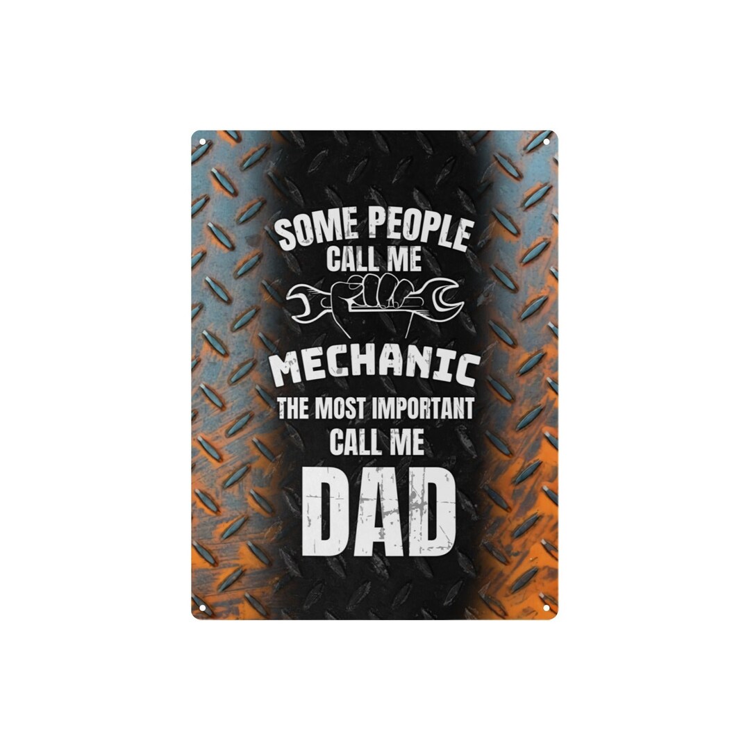 Mechanic Dad Fathers Day Metal Tin Sign 12 X 16 Plaque Home Decor Gift ...