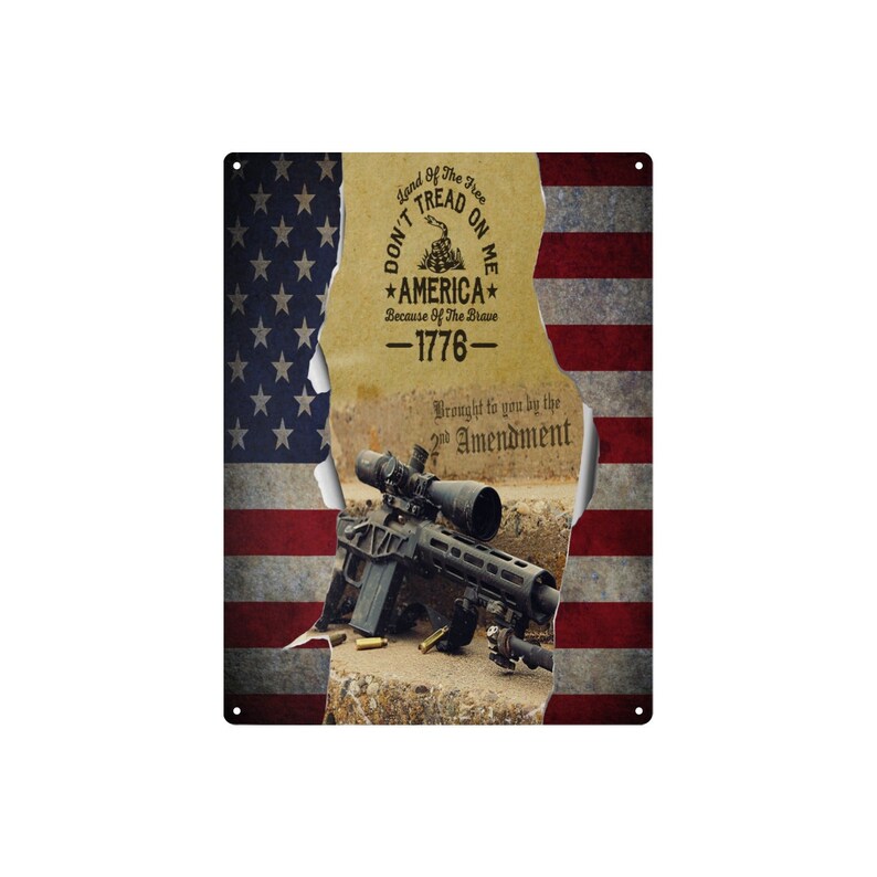 Don't Tread on Me Peeling American Flag 2nd Amendment Metal Tin Sign Made in USA - Etsy