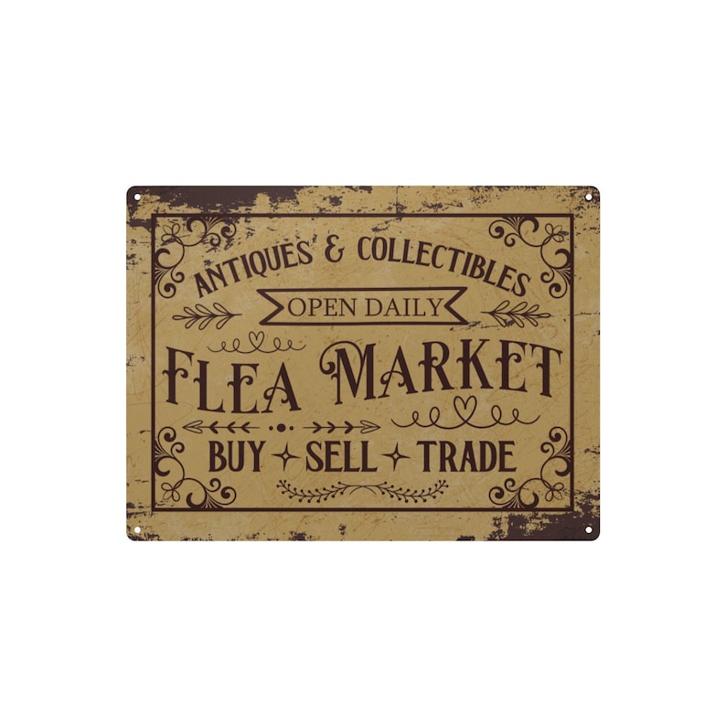Vintage Style Flea Market Metal Tin Sign Indoor/outdoor - Etsy