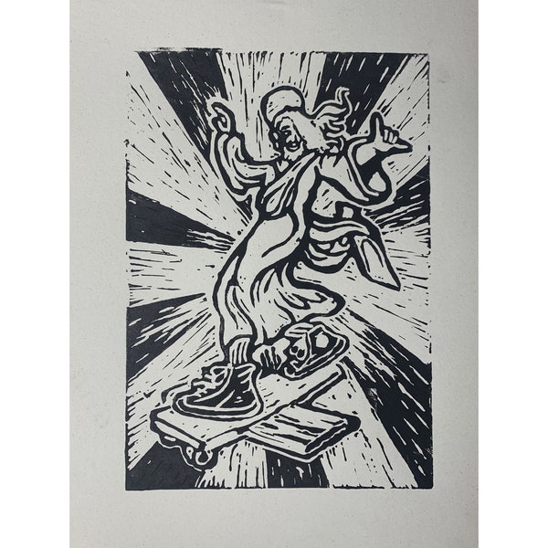 Linocut Jesus - Etsy