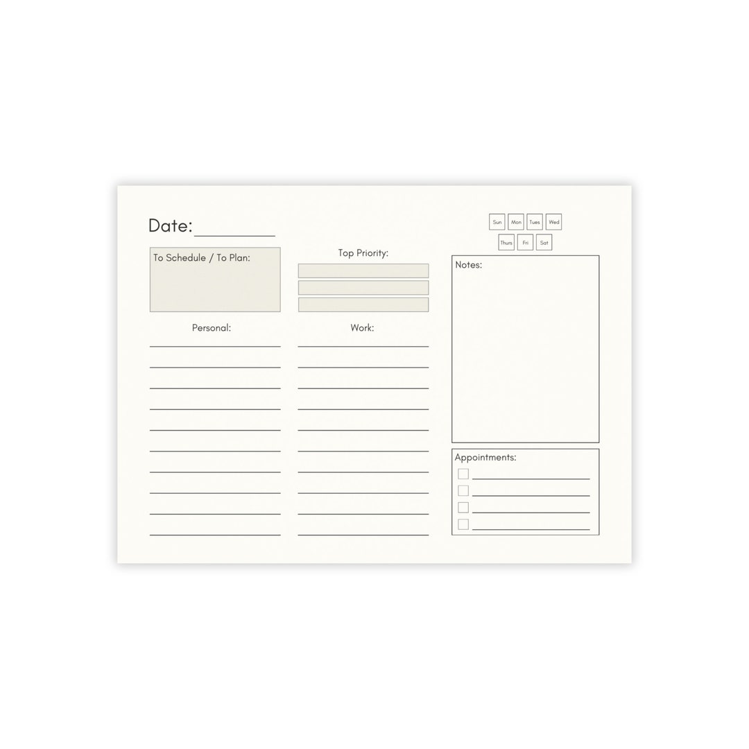 Daily To-do List Post-it® Note Pads Beige Sticky Notes Planner ...