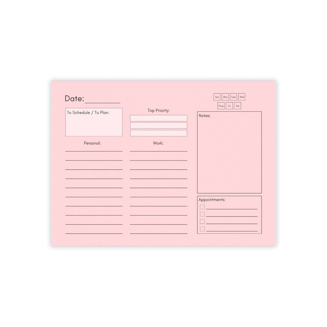 Daily To-do Post-it® Note Pads Pink Sticky Notes Planner Accessories ...