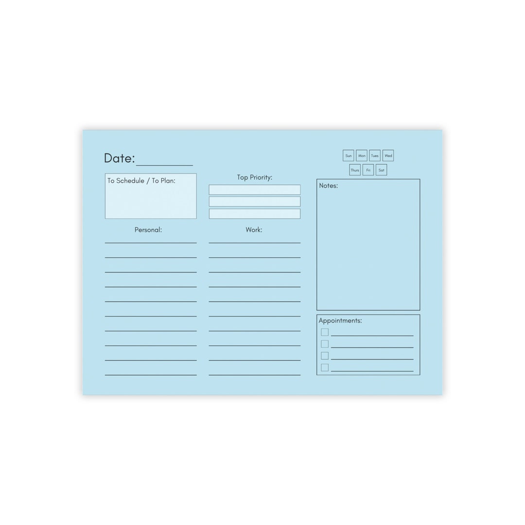 Daily To-do Post-it® Note Pads Blue Sticky Notes Planner Accessories ...