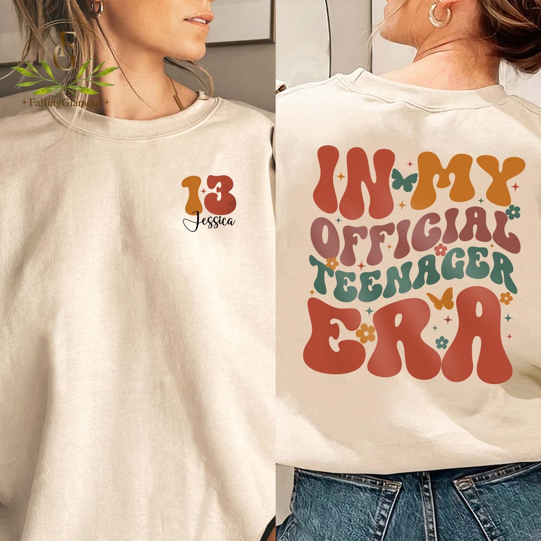 In My Official Teenager Era Shirt, Custom 13th Birthday Shirt, Birthday ...