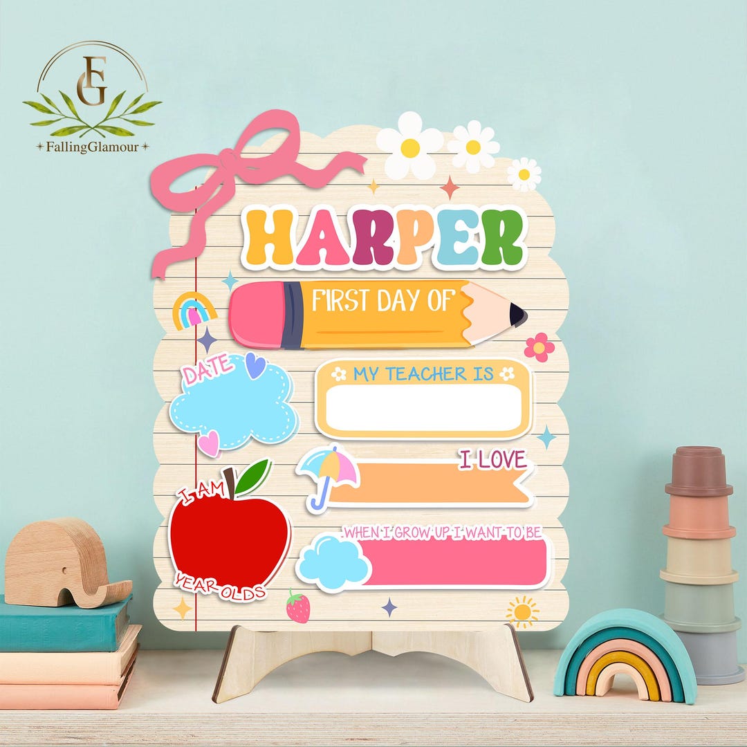 Personalized First and Last Day School Sign, Back to School Sign ...