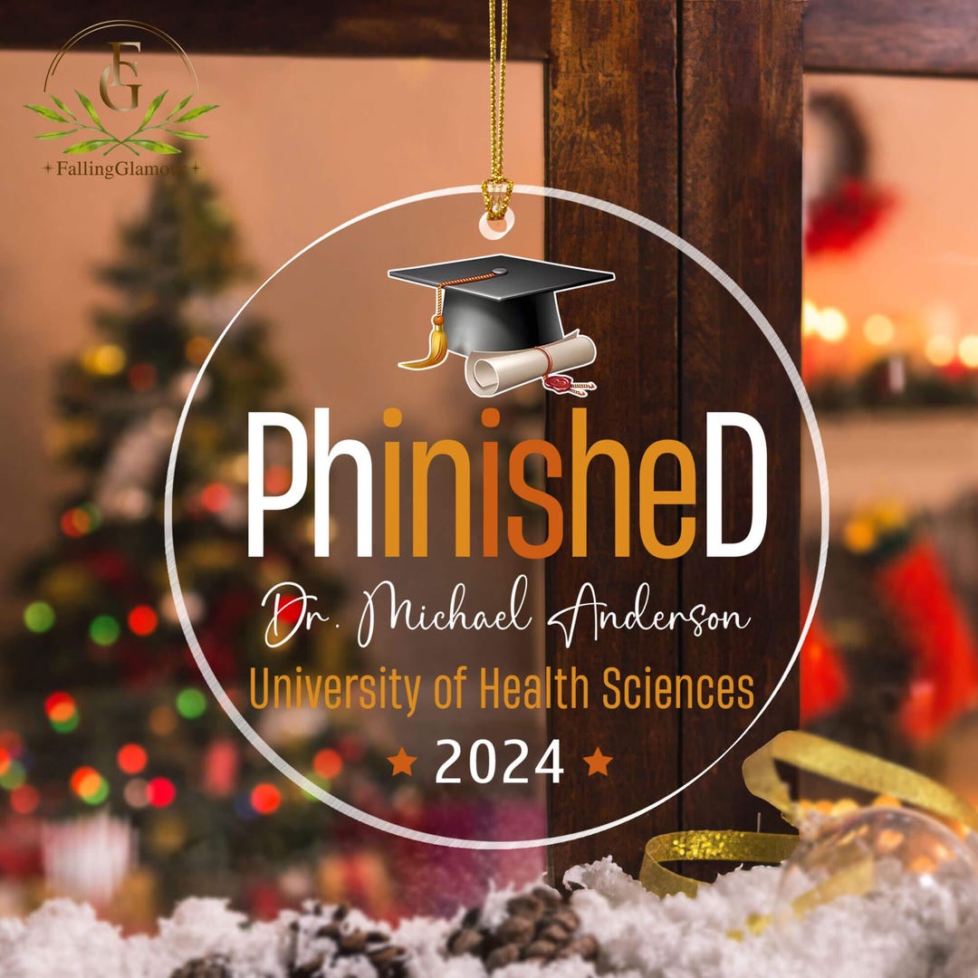 Personalized Phd Christmas Ornament, PHD Graduation Gift New Phd Doctor ...