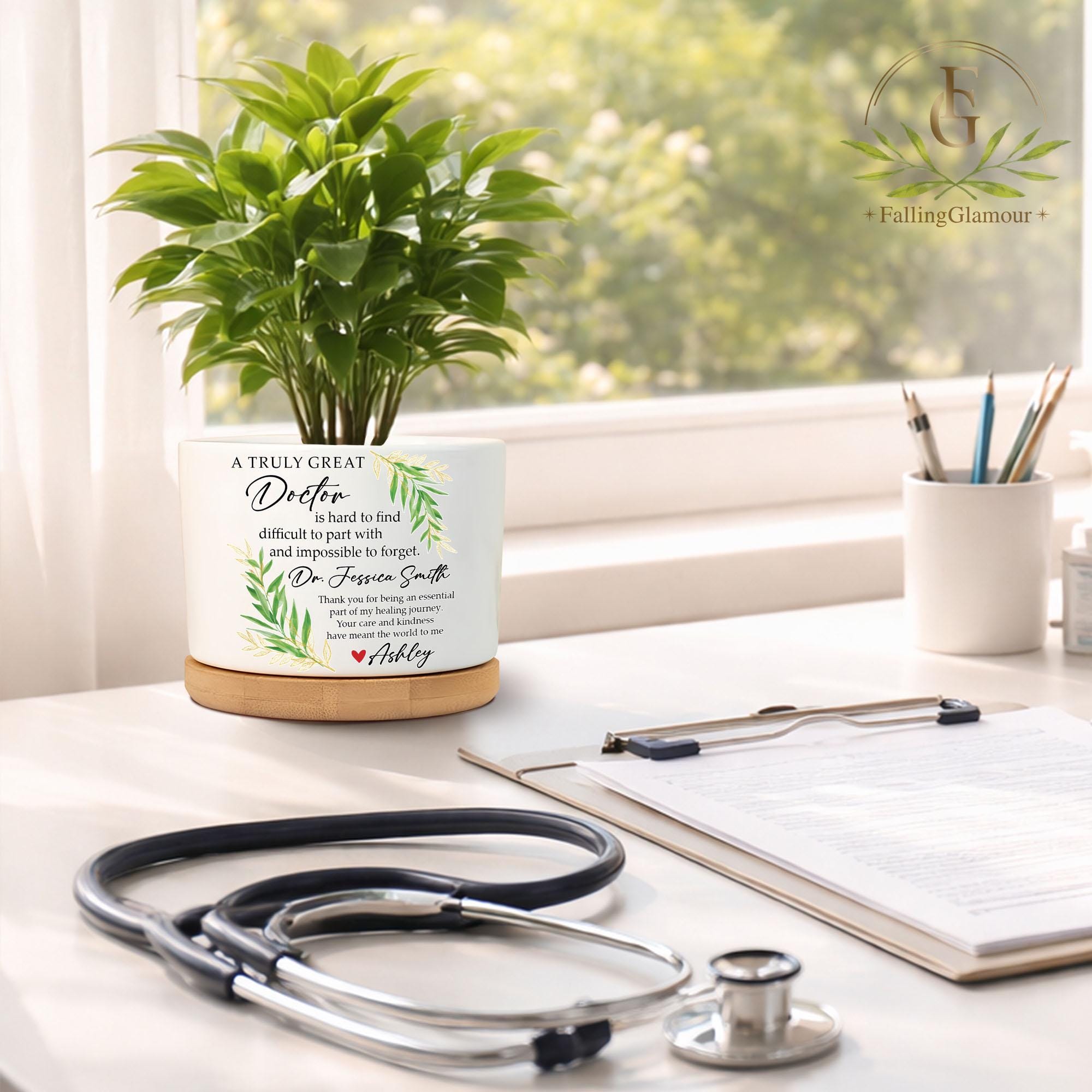 Personalized Doctor Planter Gift, Thank You Gift for Doctor Nurse Pot ...