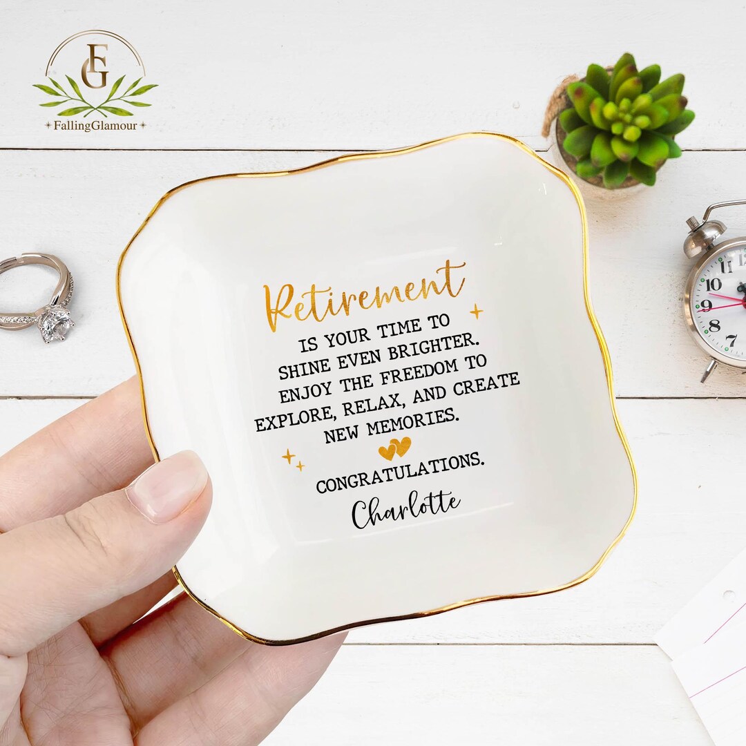 Happy Retirement Ring Dish, Retirement Gift, Retirement Jewelry Dish ...
