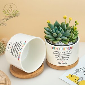 Happy Retirement Gifts for Women Coworker, Succulent Plant Pot ...