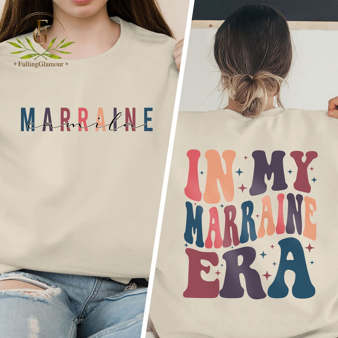 Marraine Era Shirt, French Godmother Shirt, New Godmother Gift, Baptism ...