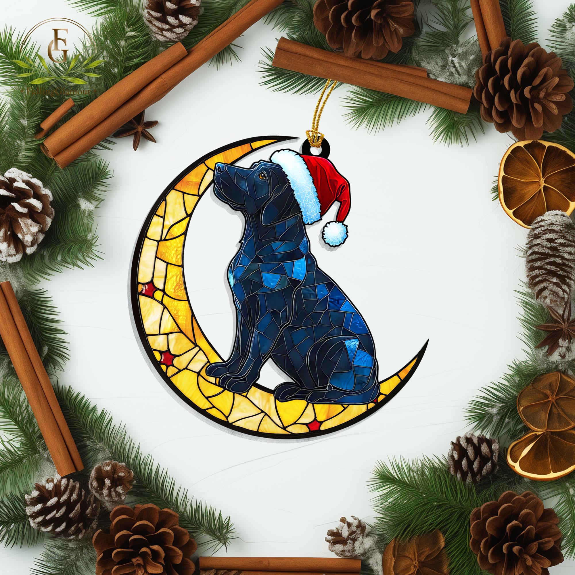 Black Labrador Retriever Christmas Tree Acrylic Ornament, Funny Dog ...