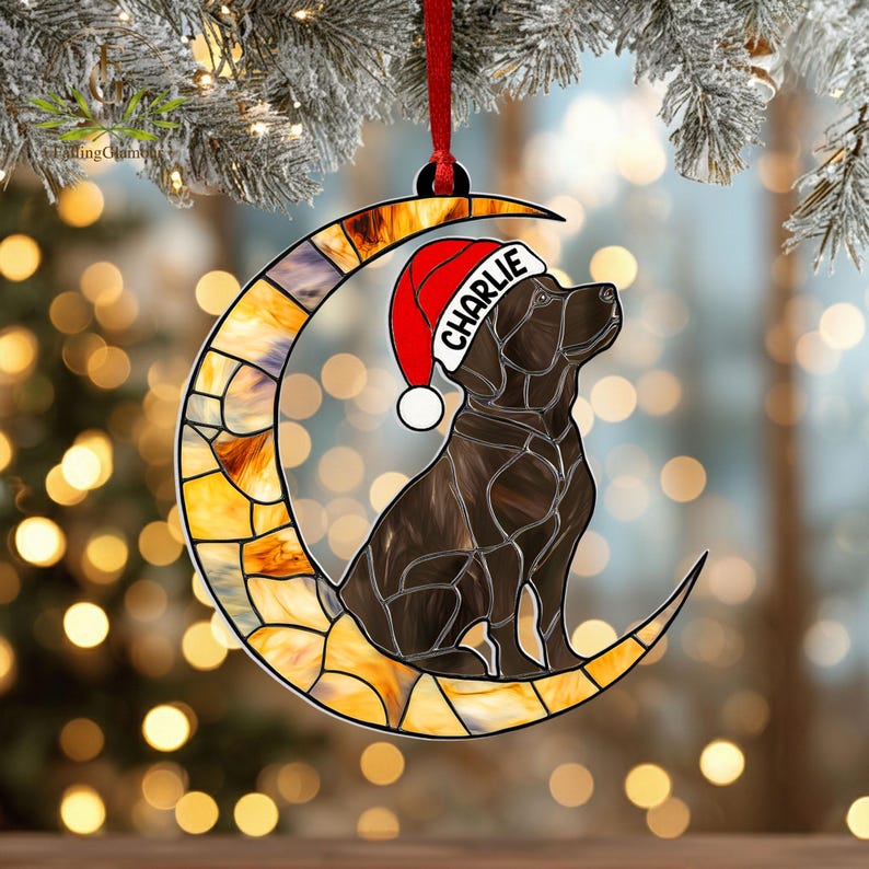 Personalized Chocolate Labrador Ornament, Choco Lab, Labrador Retriever ...