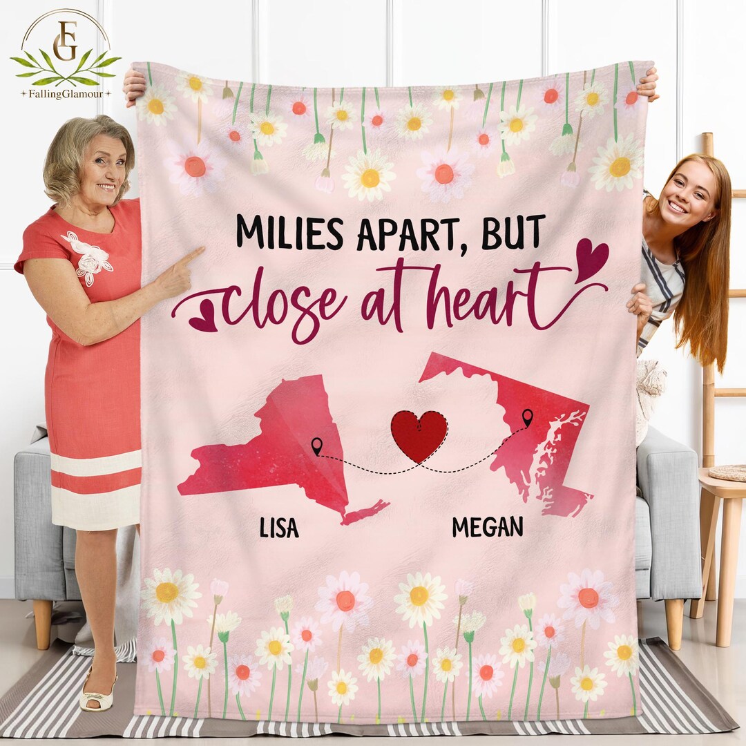 Personalized Besties Throw Blanket, Miles Apart but Close at Heart ...