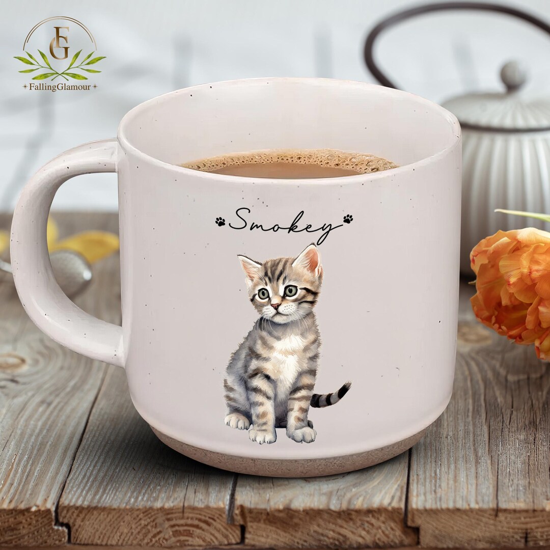 Custom Cat Mug, Cat Portrait Mug, Personalized Cat Mom Mug, Cat Mug ...