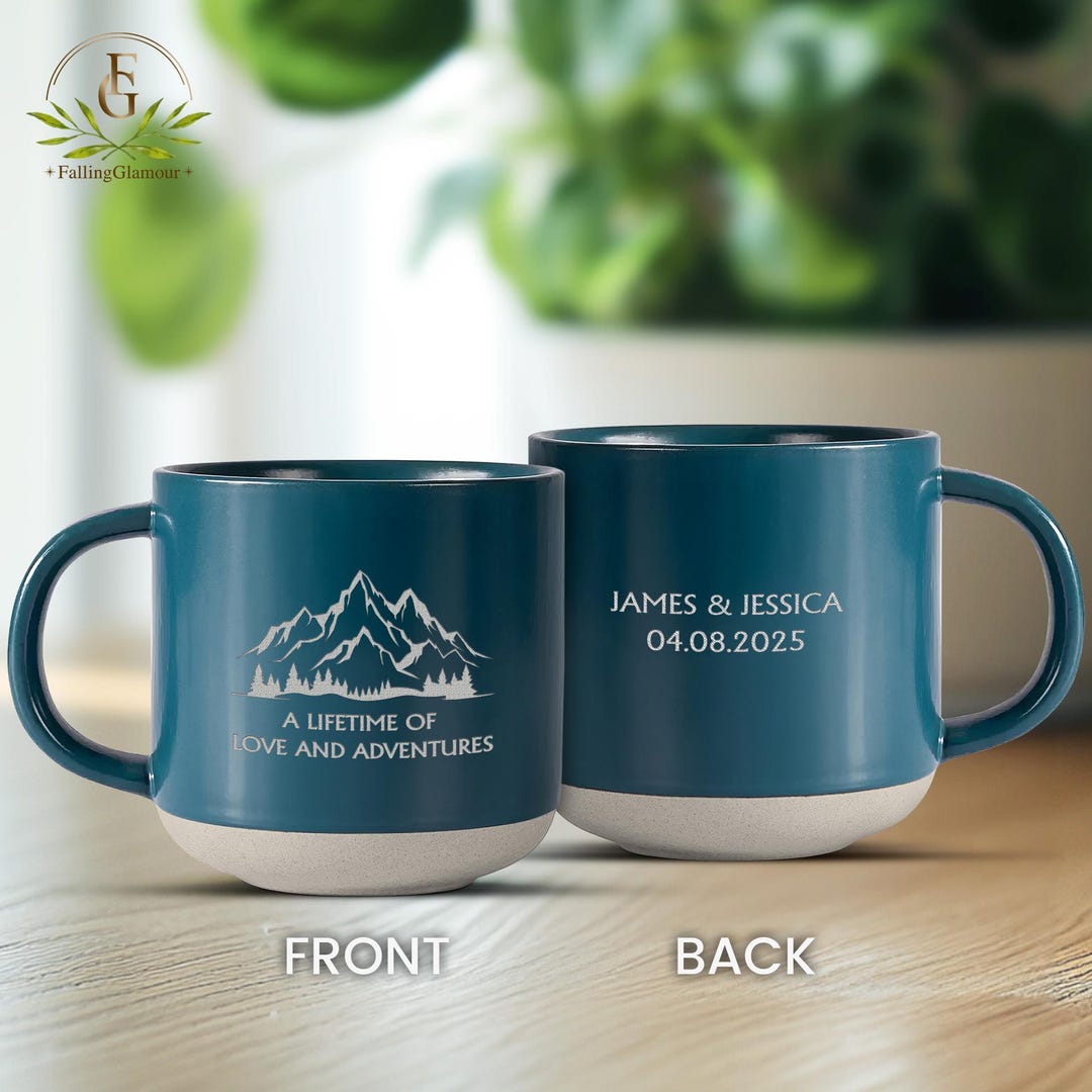 Personalized Adventure Mugs, Custom Couple Mugs, Newlywed Gift, Camping ...