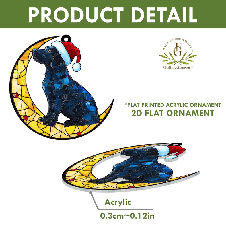 Black Labrador Retriever Christmas Tree Acrylic Ornament, Funny Dog ...