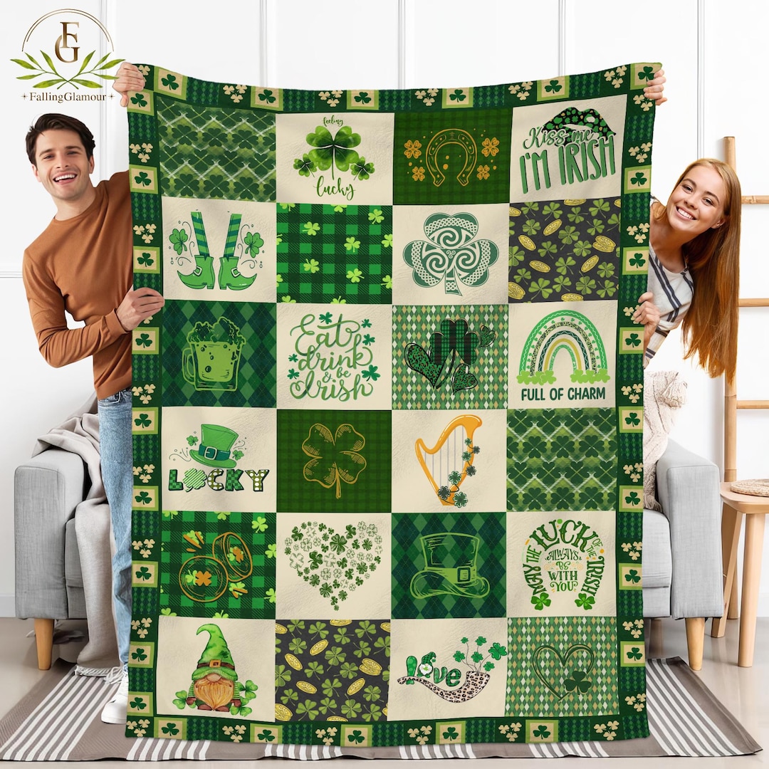 Irish Shamrock Blanket, St Patrick's Blanket, Irish Gifts, Soft Cozy ...
