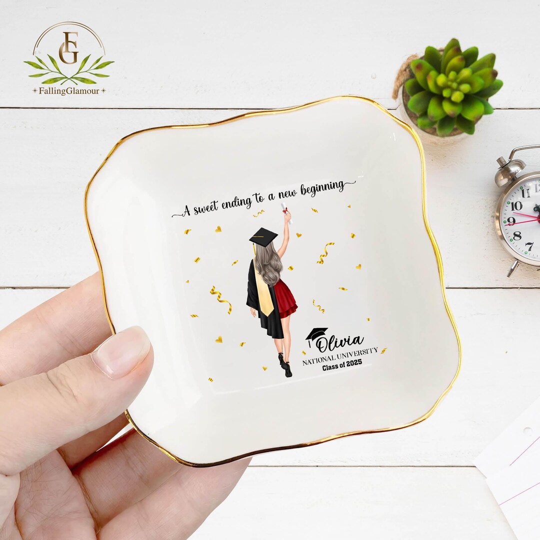 Personalized Graduation Jewelry Dish, Custom Trinket Tray, Class of ...