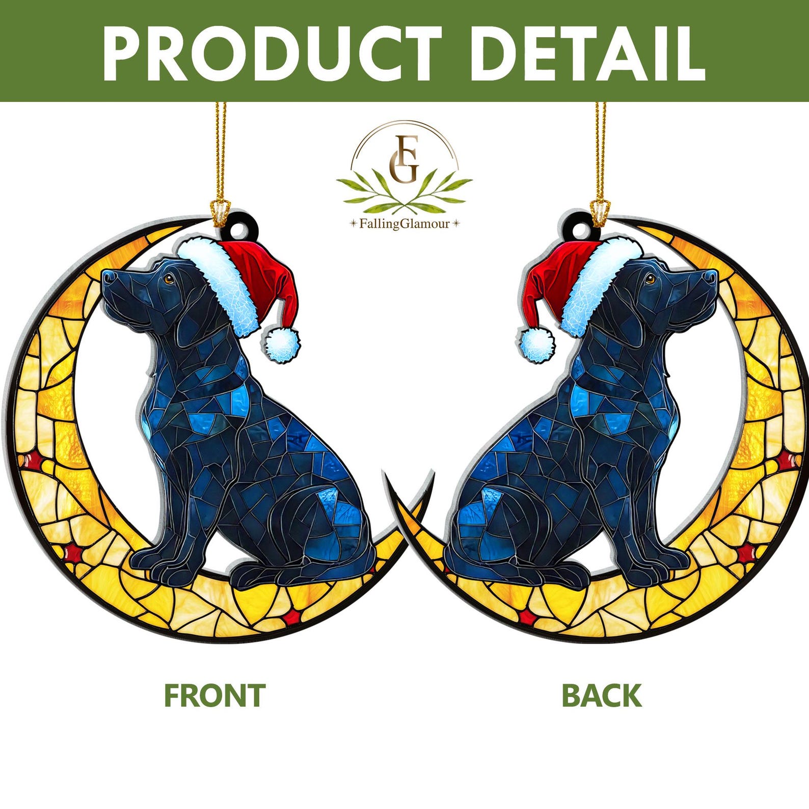 Black Labrador Retriever Christmas Tree Acrylic Ornament, Funny Dog ...