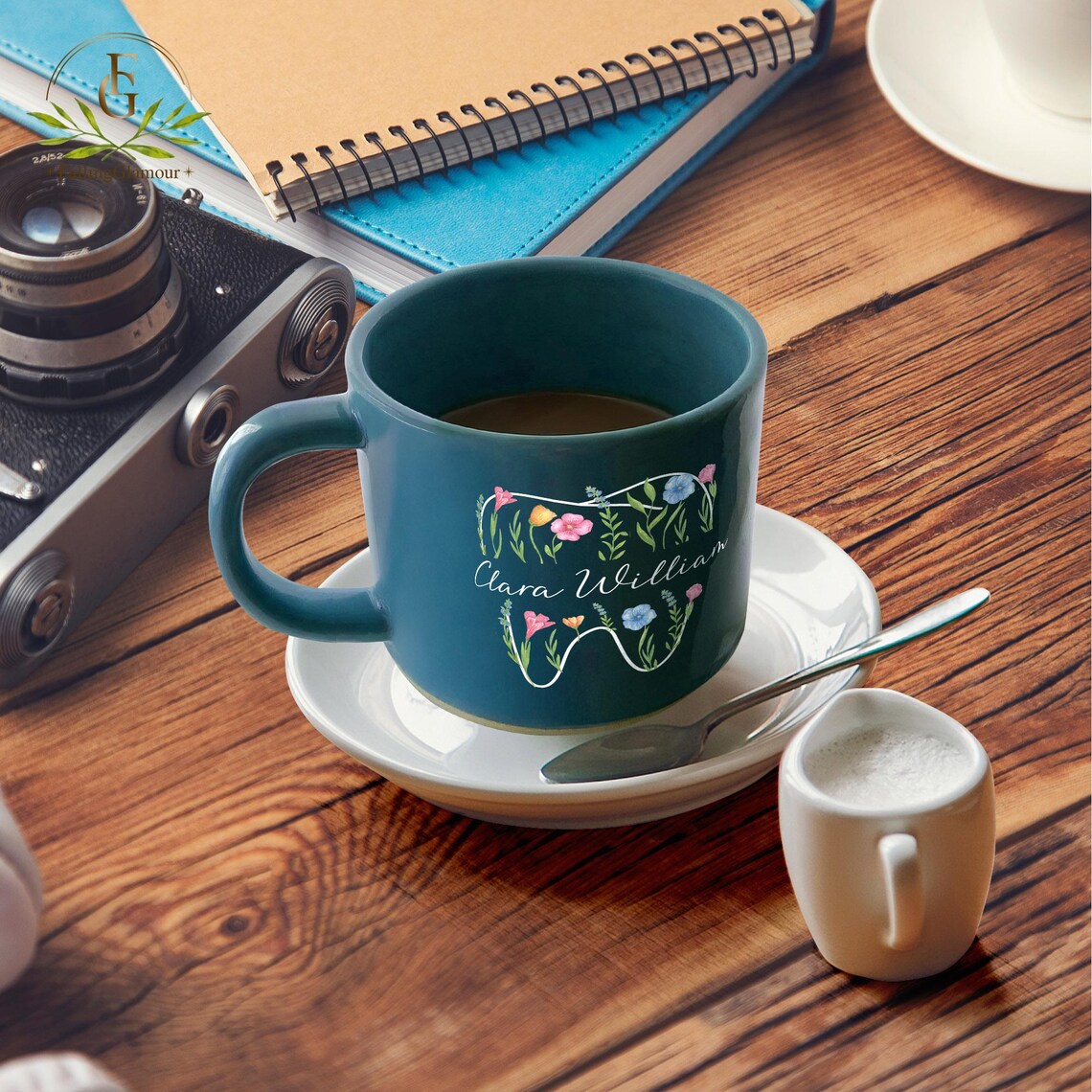 Custom Dental Hygiene Wildflowers Pottery Mug, Dental Assistant Printed ...