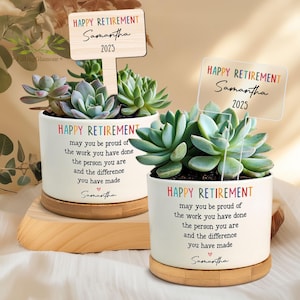 Happy Retirement Gifts for Women Coworker, Succulent Plant Pot ...