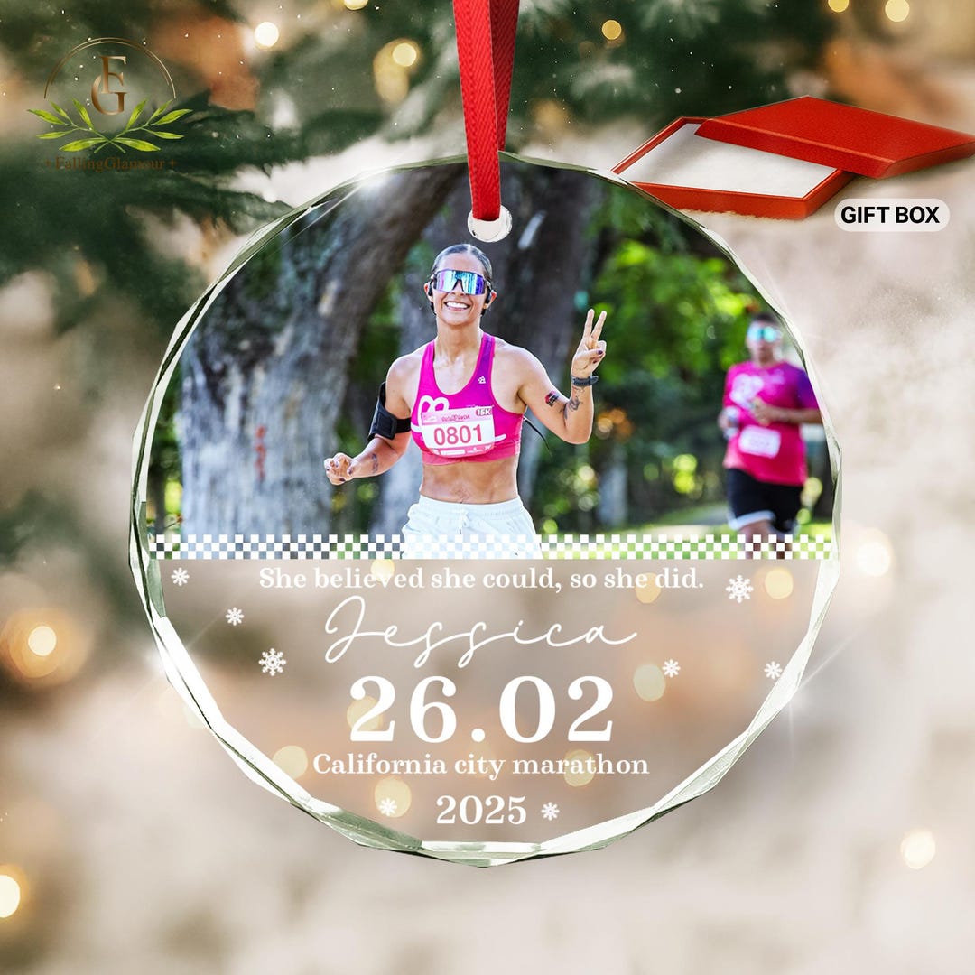 Personalized Running Ornament, Marathon Ornament, Runner Ornament ...