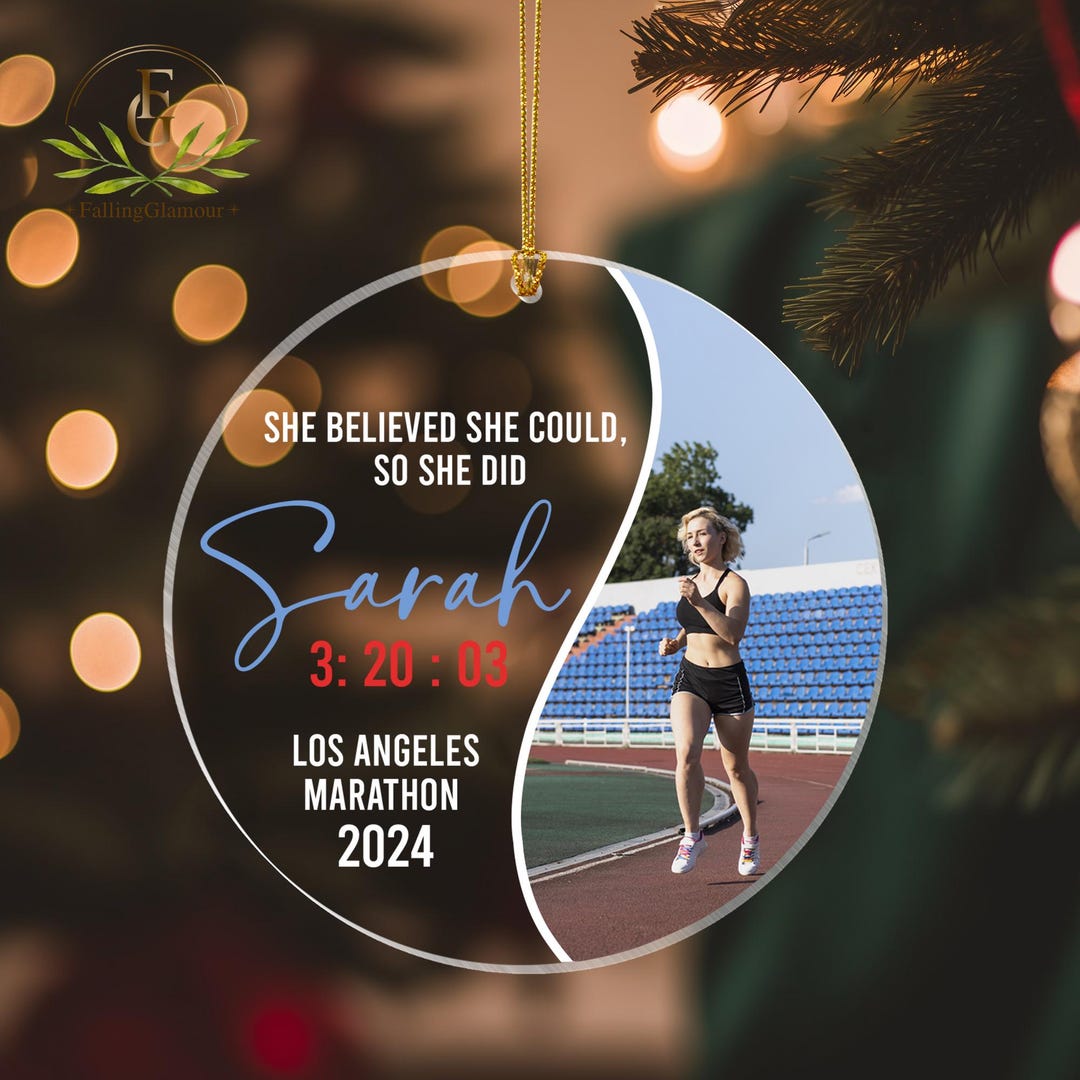Marathon Runner Ornament, Personalized Running Ornament, Marathon Gift ...