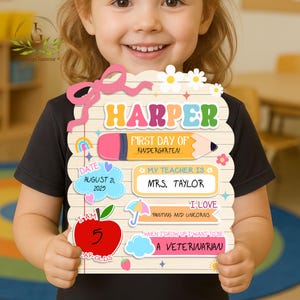 Personalized First and Last Day School Sign, Back to School Sign ...