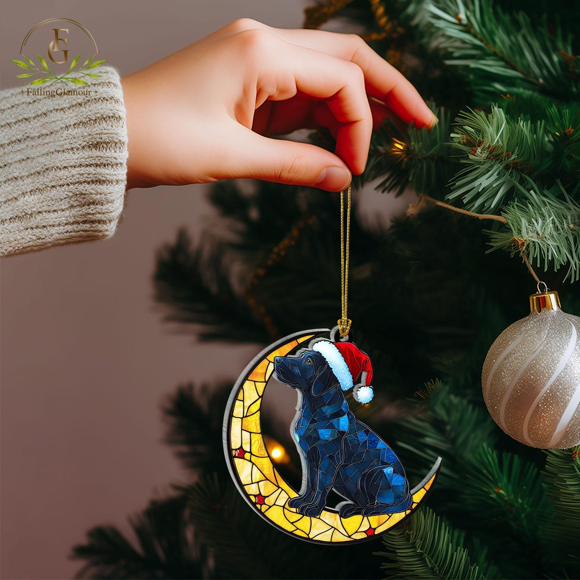 Black Labrador Retriever Christmas Tree Acrylic Ornament, Funny Dog ...