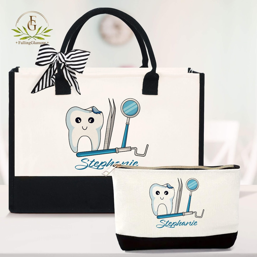 Personalized Dental Tote Bag, Custom Name Dentist Bag, Gift for Her ...