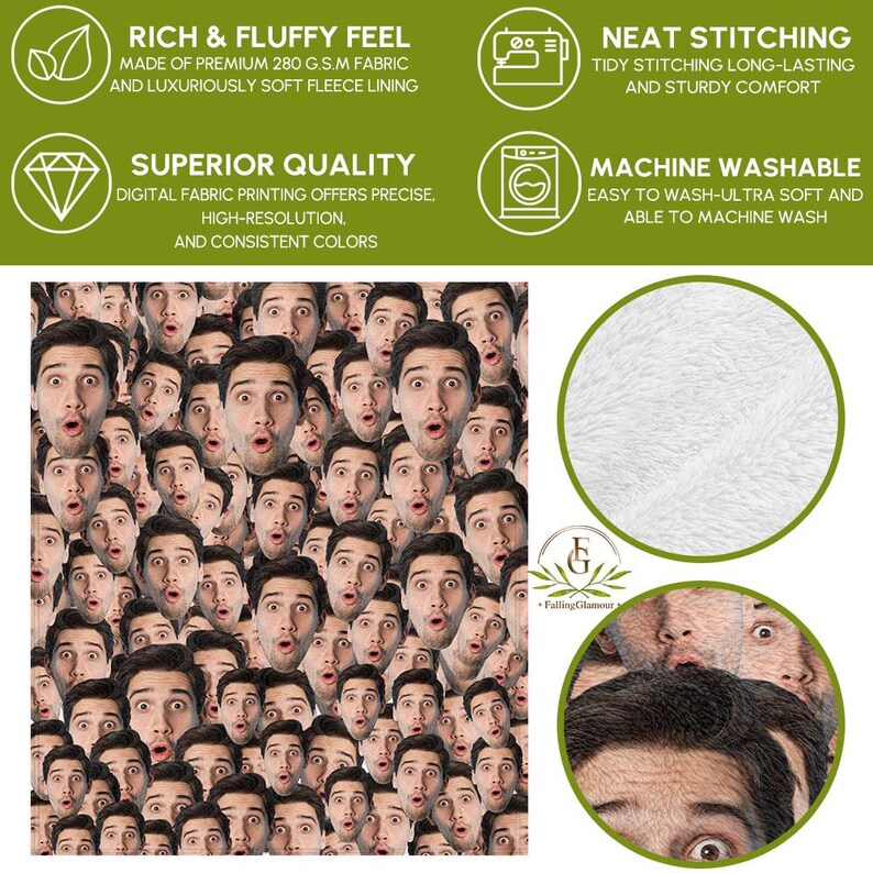 Custom Face Blanket, Personalized Photo Blanket,customized Blanket With ...
