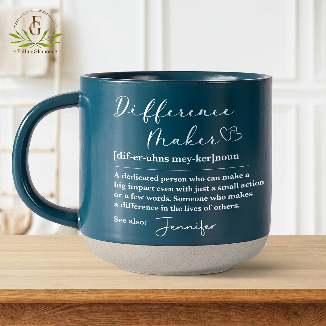 Custom Difference Maker Printed Pottery Mug, Difference Maker Gift ...