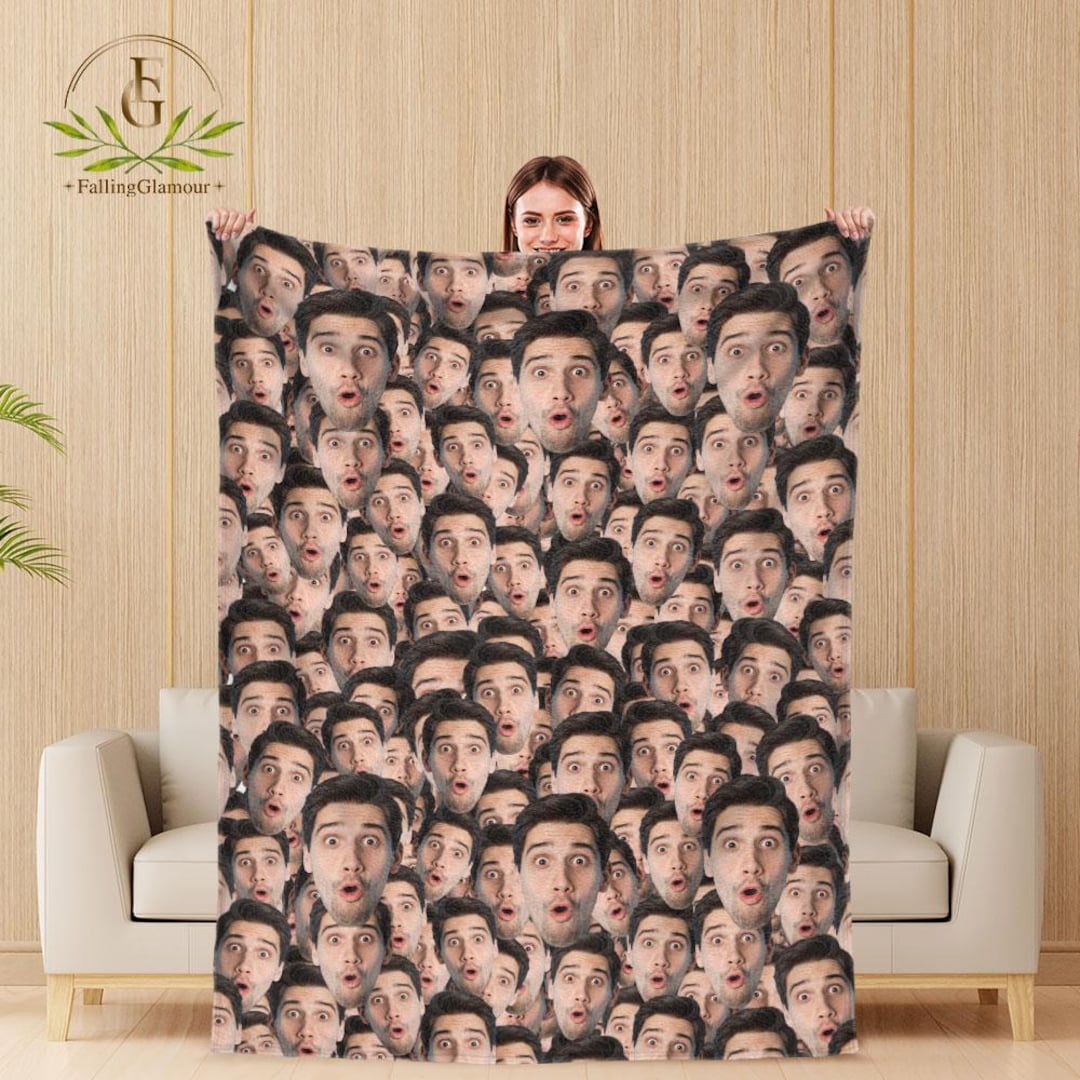 Custom Face Blanket, Personalized Photo Blanket,customized Blanket With ...