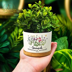 Personalized Retirement Flower Pot With Name and Year – Wildflower ...