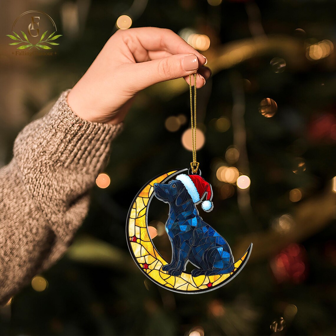 Black Labrador Retriever Christmas Tree Acrylic Ornament, Funny Dog ...