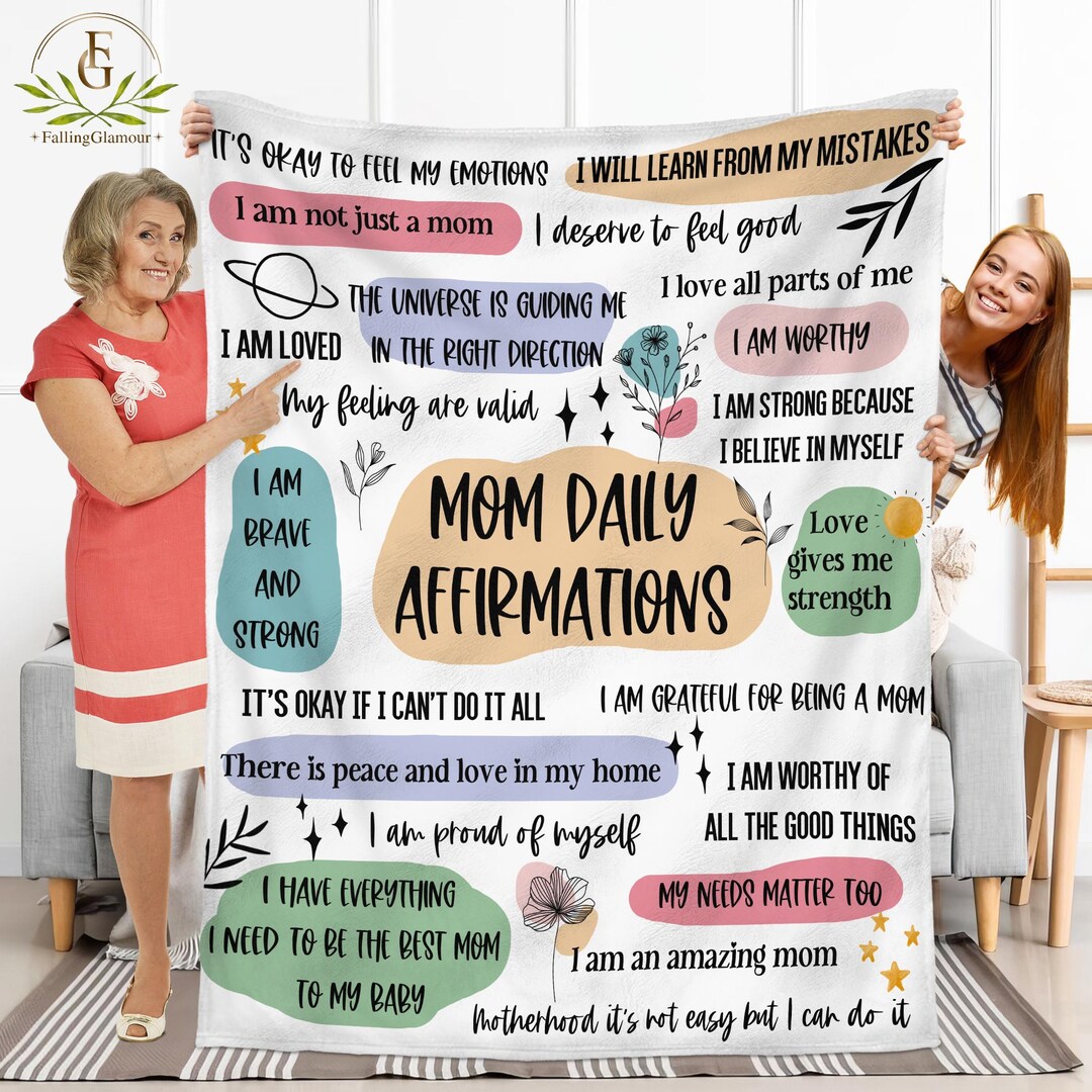 Mom Daily Affirmations Blanket, Mother's Day 2025, Mom Gifts, Unique ...