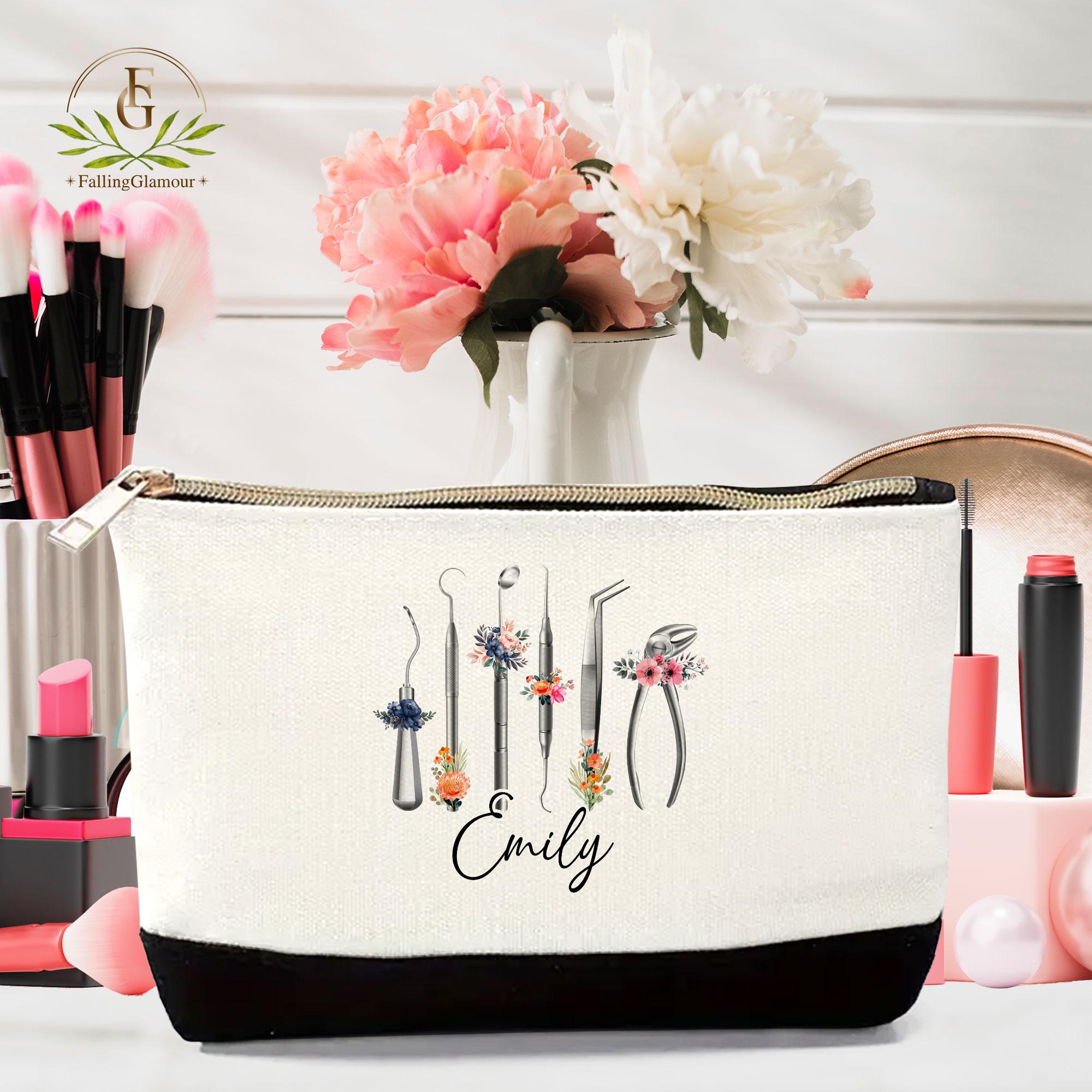 Personalized Floral Dental Tote Bag, Dental Student Gifts, Dentist Tote ...