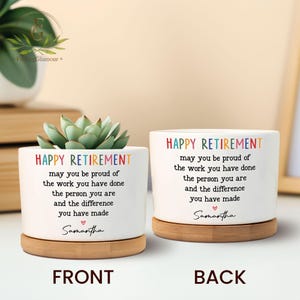 Happy Retirement Gifts for Women Coworker, Succulent Plant Pot ...