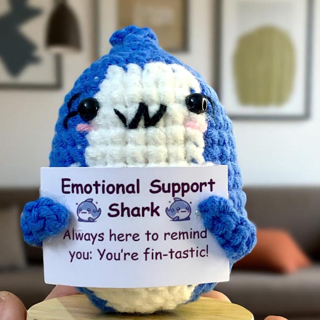 Crochet Shark Gift: Positive Affirmation Desk Decor - Etsy